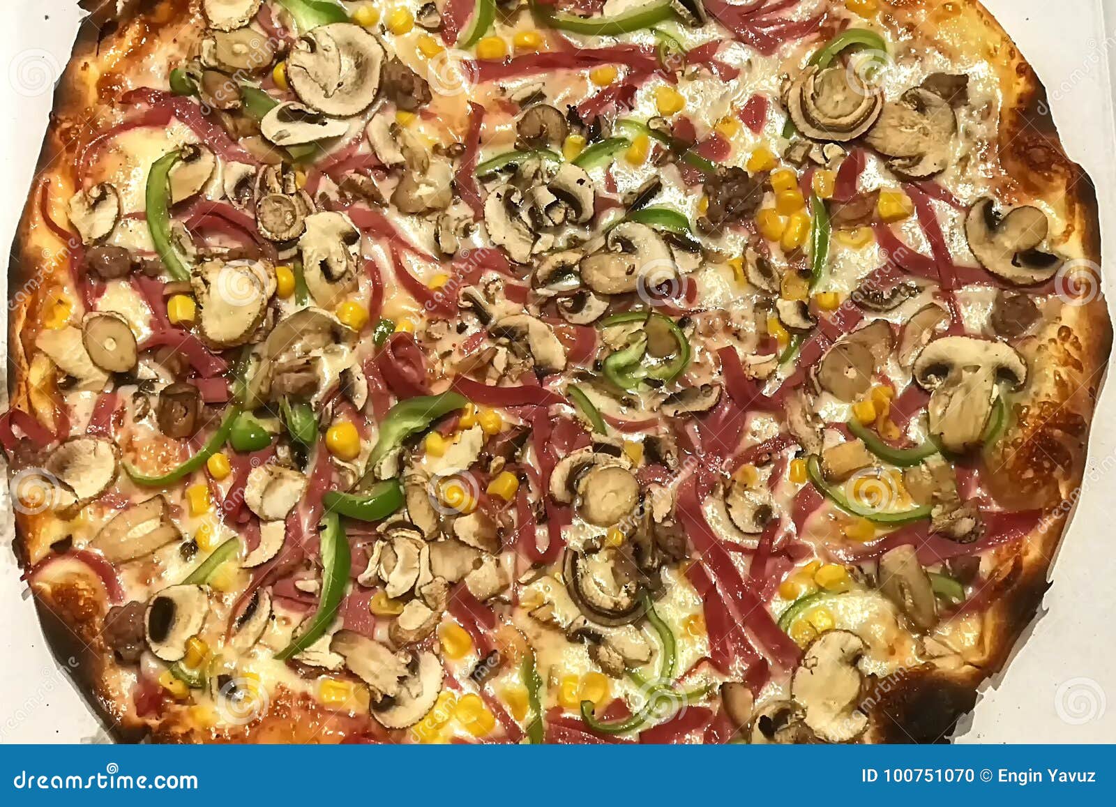 Delicous Pizza Detail Shoot Stock Photo - Image of patatoes, american ...