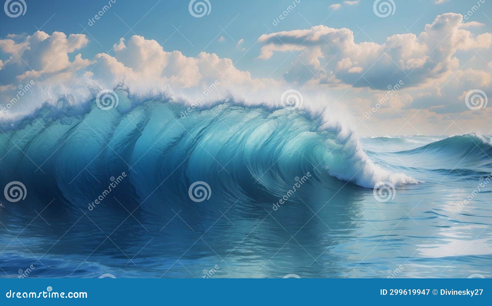 Azure Wave Marvel: Rippling Blue Delight. AI Generate Stock ...