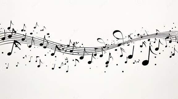 Harmonious Elegance: Cascade of Musical Notes on White Canvas Stock ...