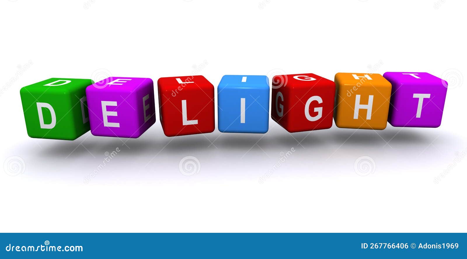 Delight Word Block on White Stock Illustration - Illustration of ...
