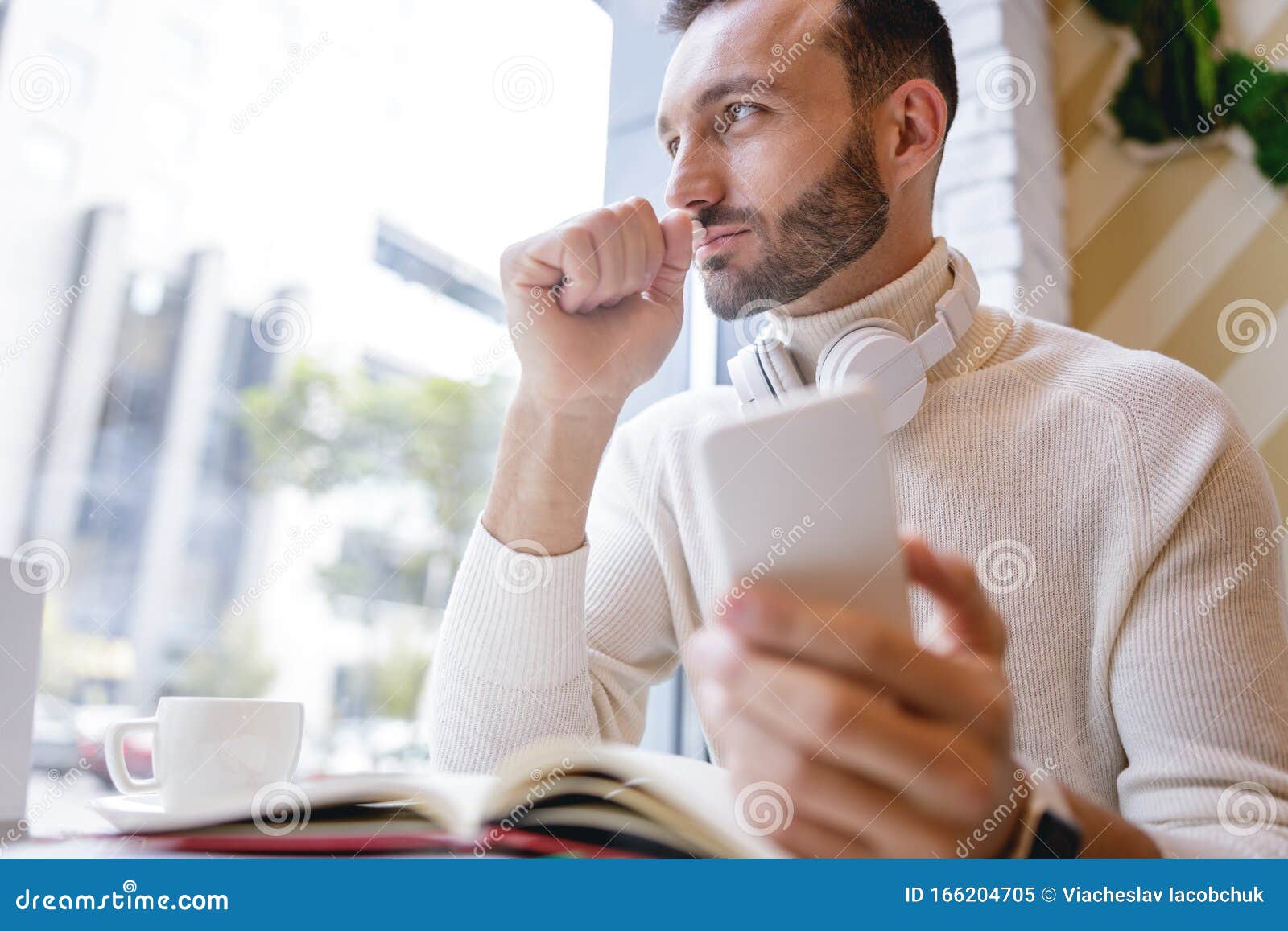 Kind Young Man Being Deep in His Thoughts Stock Image - Image of study ...