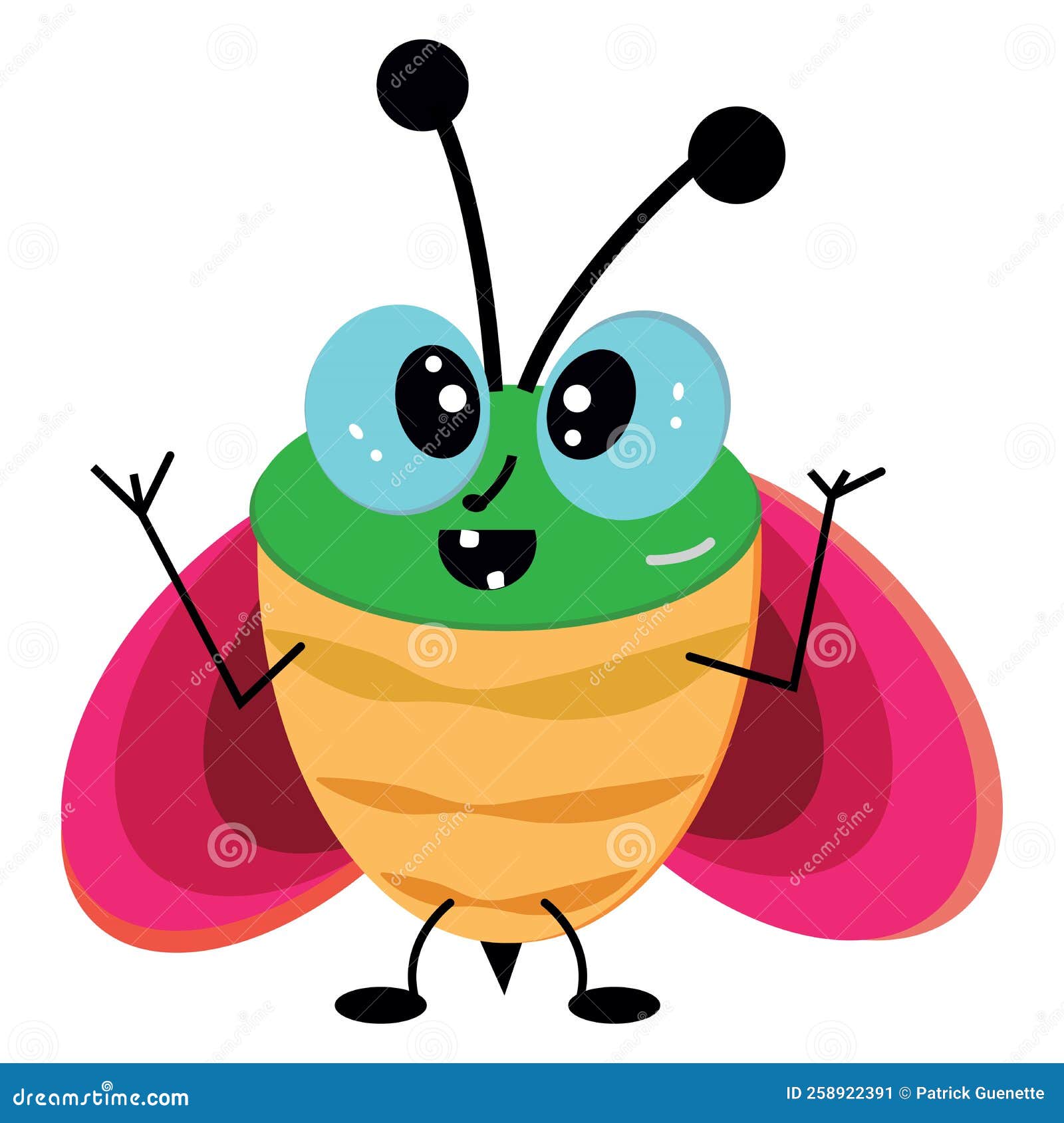 Delighted bug, icon stock vector. Illustration of icon - 258922391