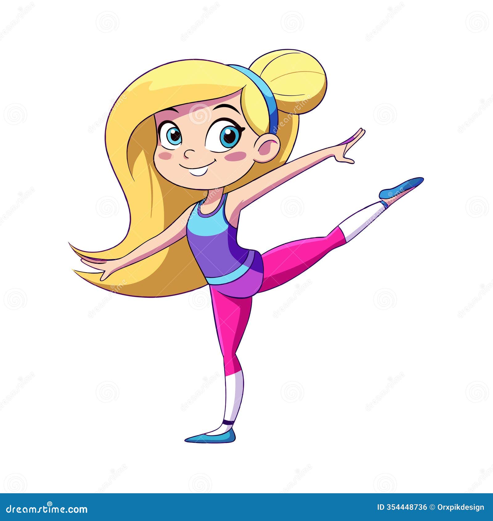 Delighted Cartoon Gymnast Performing in Style Stock Vector ...
