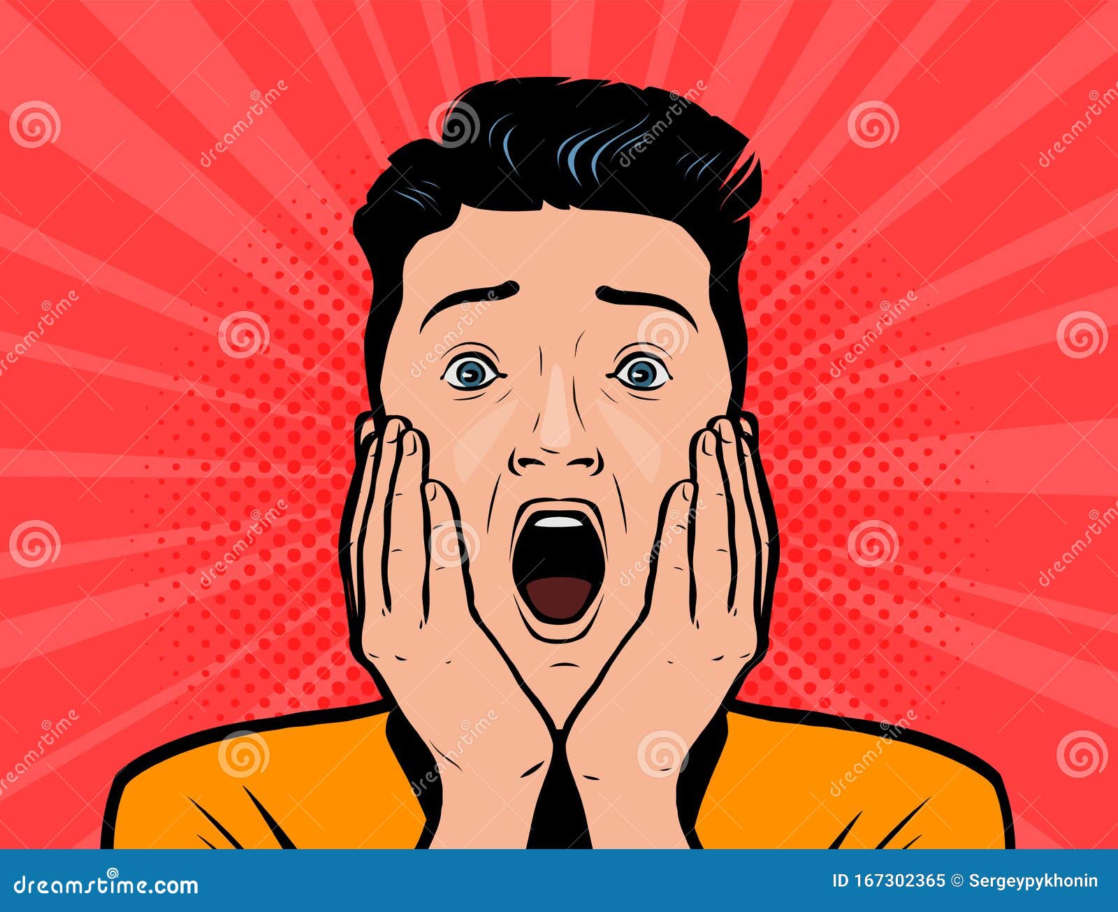 Delighted Man. Vector Illustration in Pop Art Retro Comic Style Stock ...