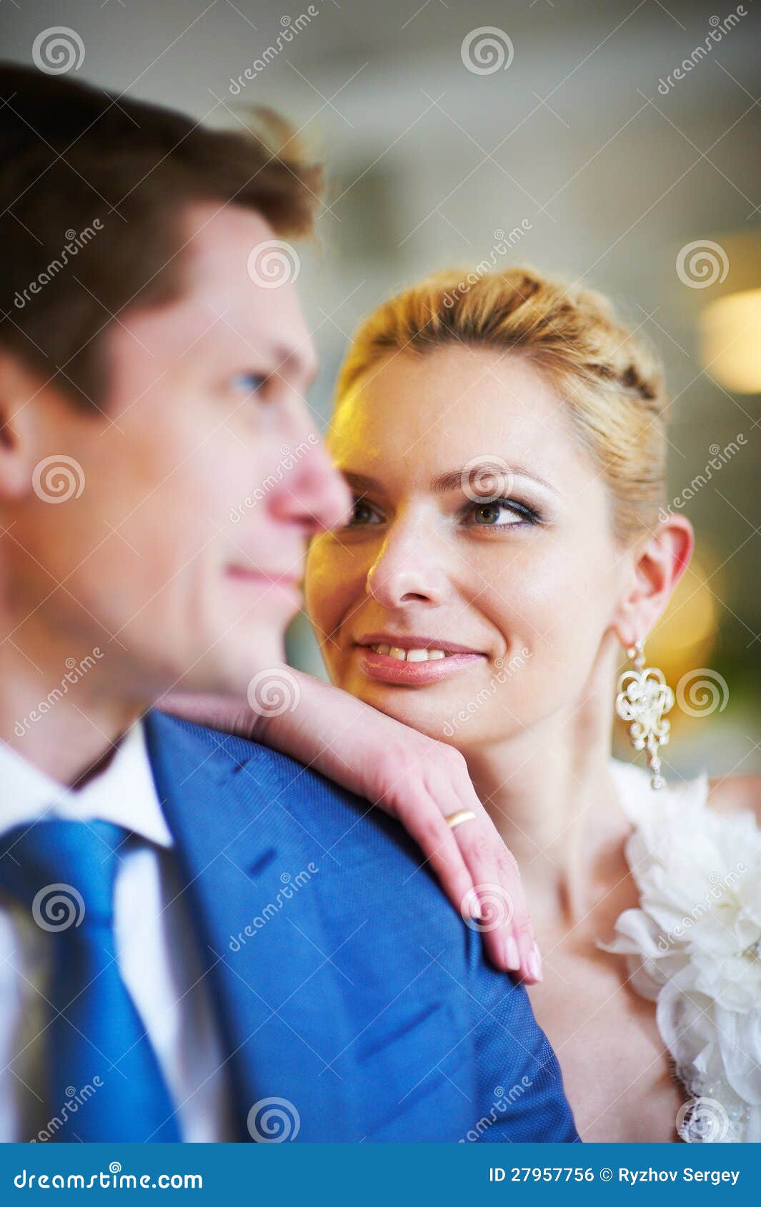 Delighted and Ogle Women on Her Man Stock Photo - Image of blonde ...
