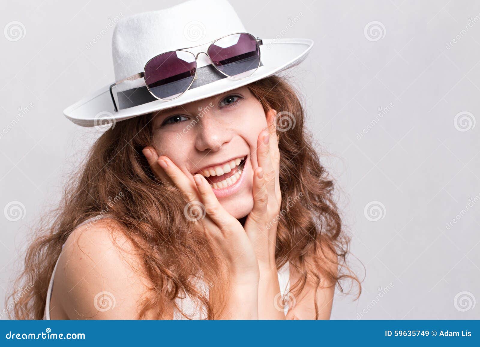 Delighted stock image. Image of girl, redhead, happiness - 59635749