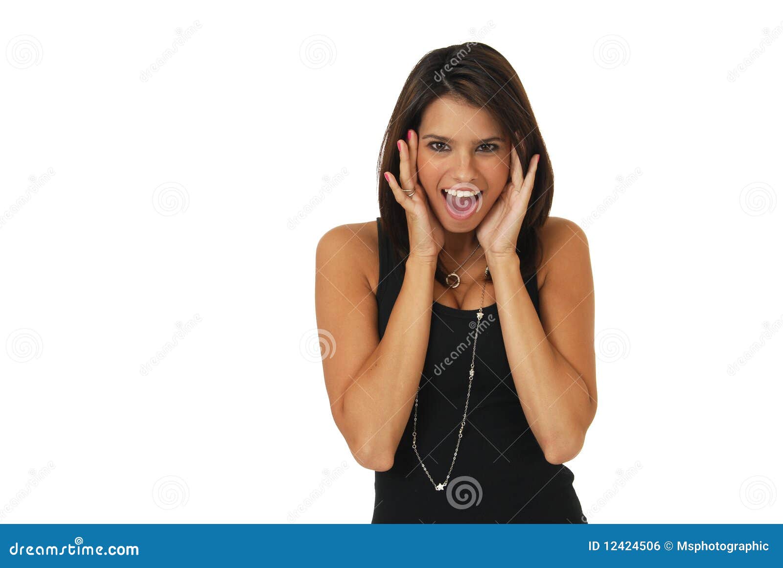 Delighted Woman stock photo. Image of beautiful, smiling - 12424506