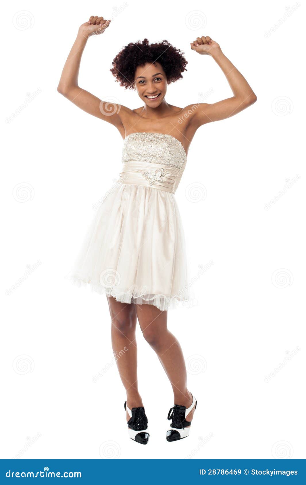Delighted Young Lady Partying and Dancing Stock Image - Image of ...