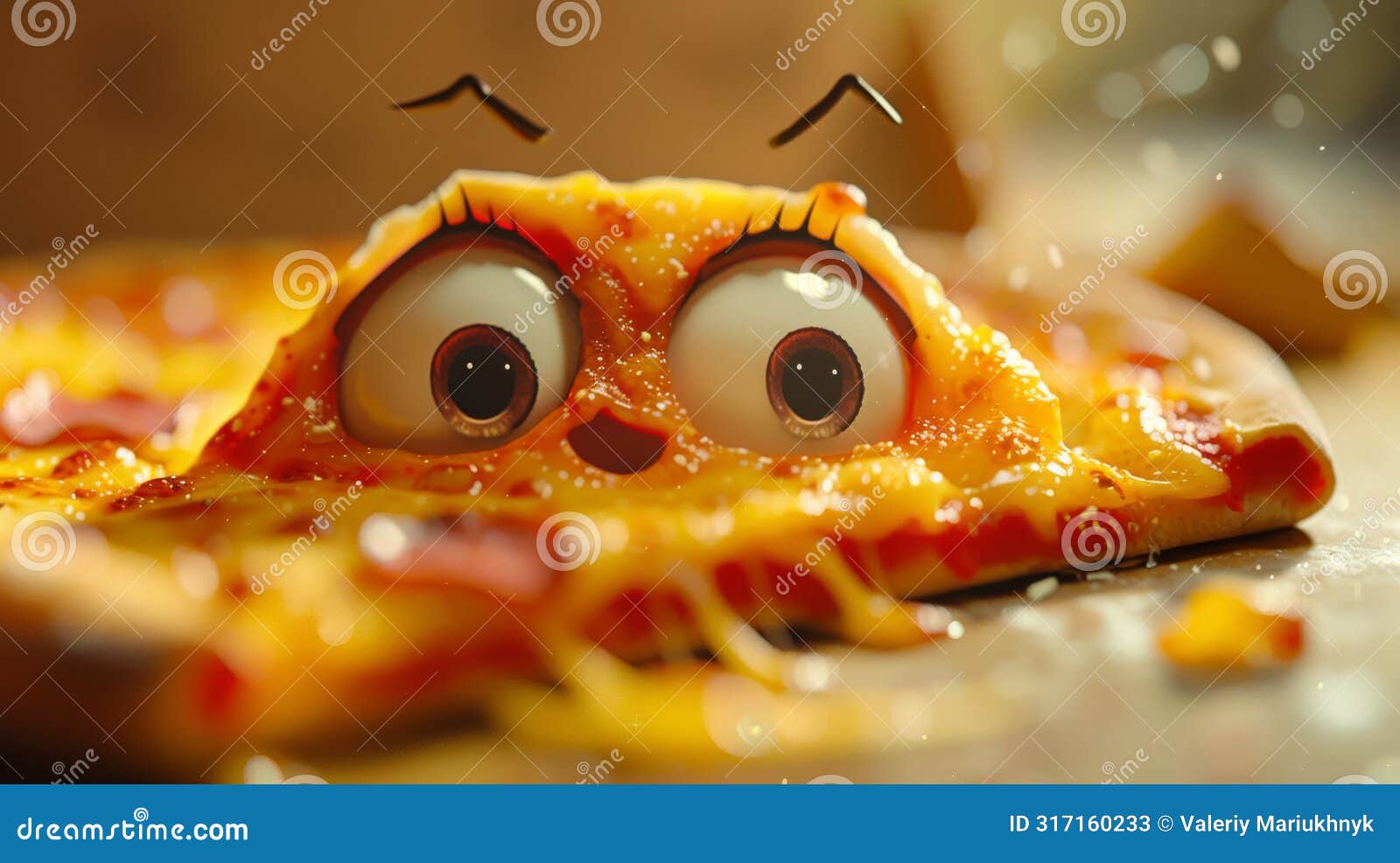 Delightful Animated Slice of Pizza Engaging with Viewers. Generative AI ...
