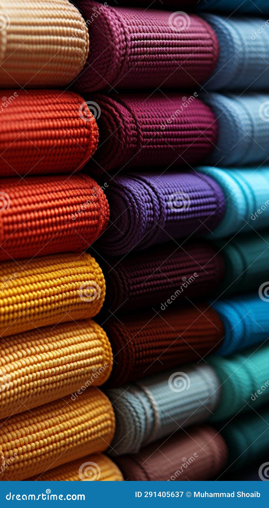 A Delightful Array of Multicolored Fabrics Presented on Matting Texture ...