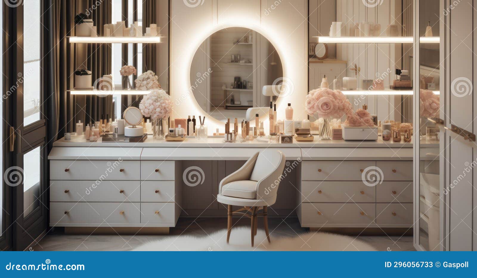 A Delightful Beauty Table for Personal Indulgence. Generative AI Stock ...