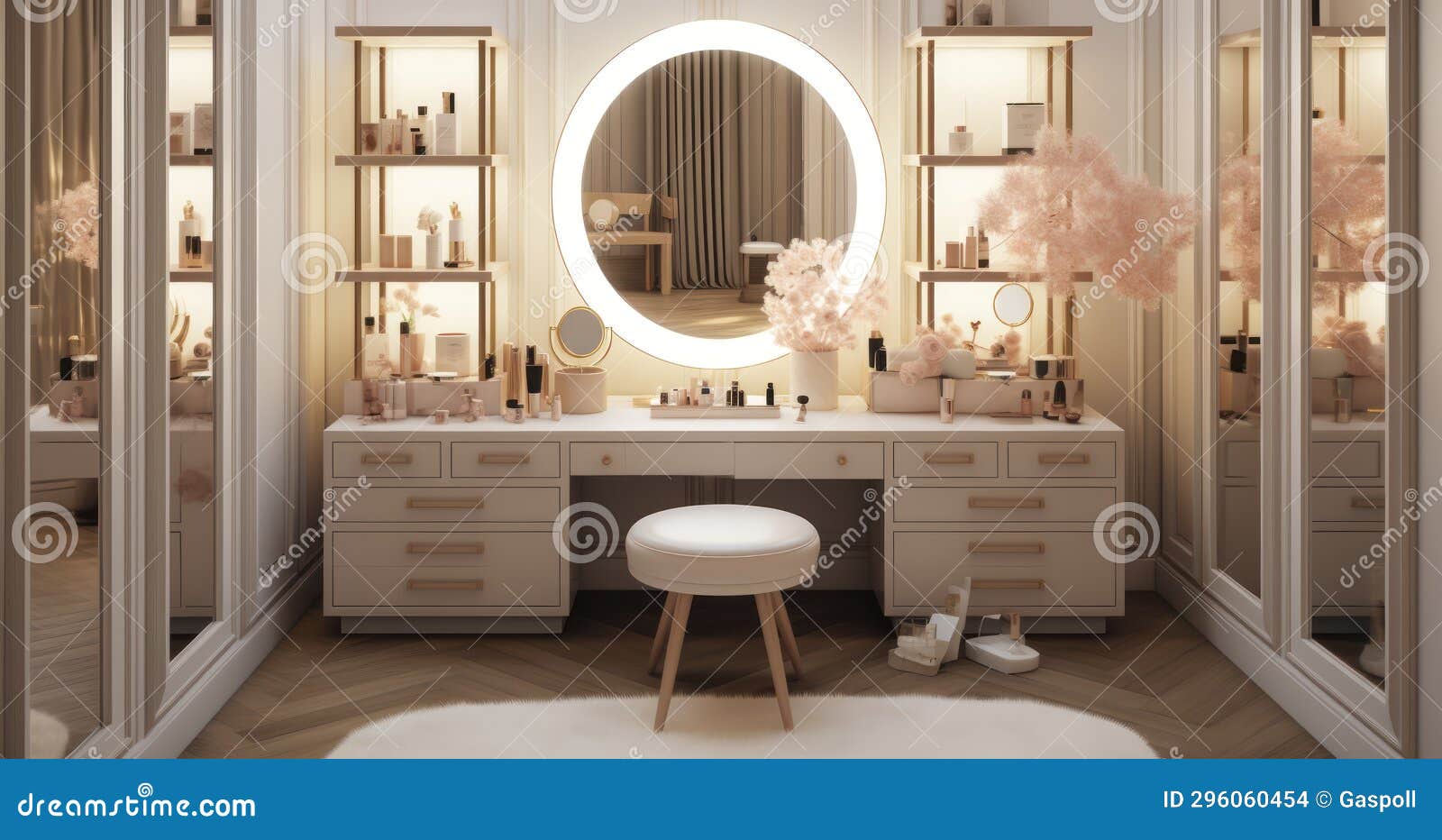 A Delightful Beauty Table for Personal Indulgence. Generative AI Stock ...