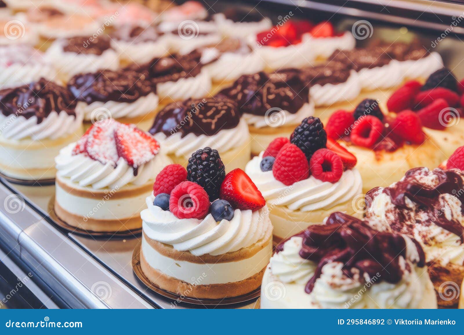 Delightful Cake Varieties at the Confectionery Store Stock Illustration ...