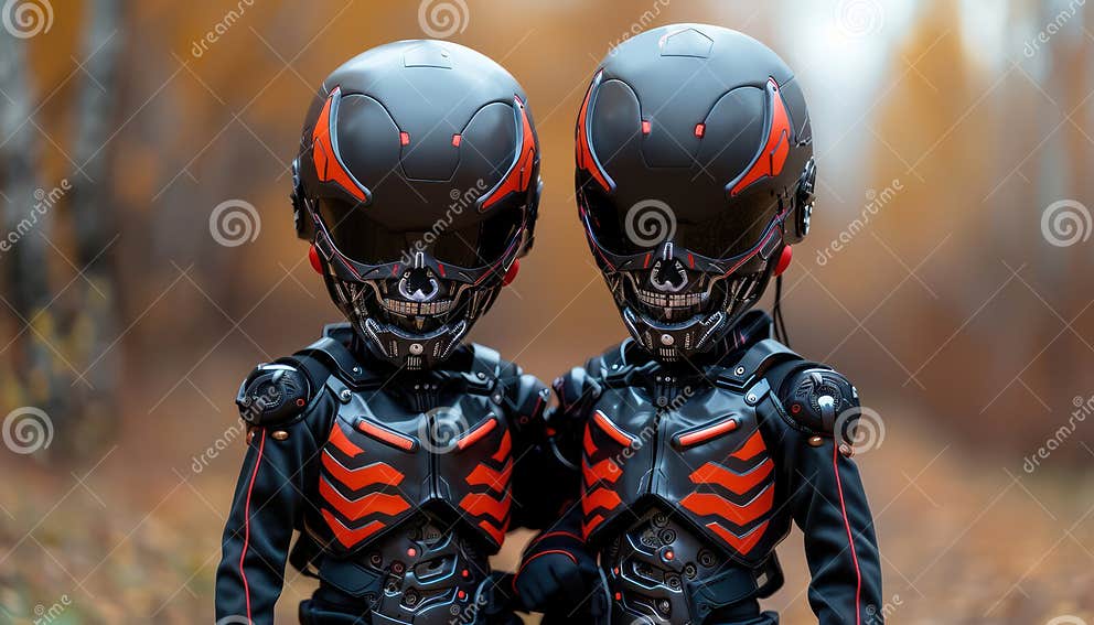 Adorable Children Dressed As Futuristic Robots, Trick or Treating for a ... Adorable Children Dressed As Futuristic Robots, Trick or Treating for a ...