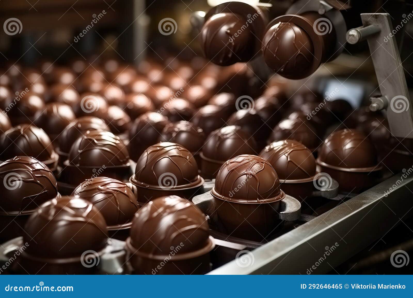 Delightful Desserts in the Making: Chocolate Factory Stock Illustration ...