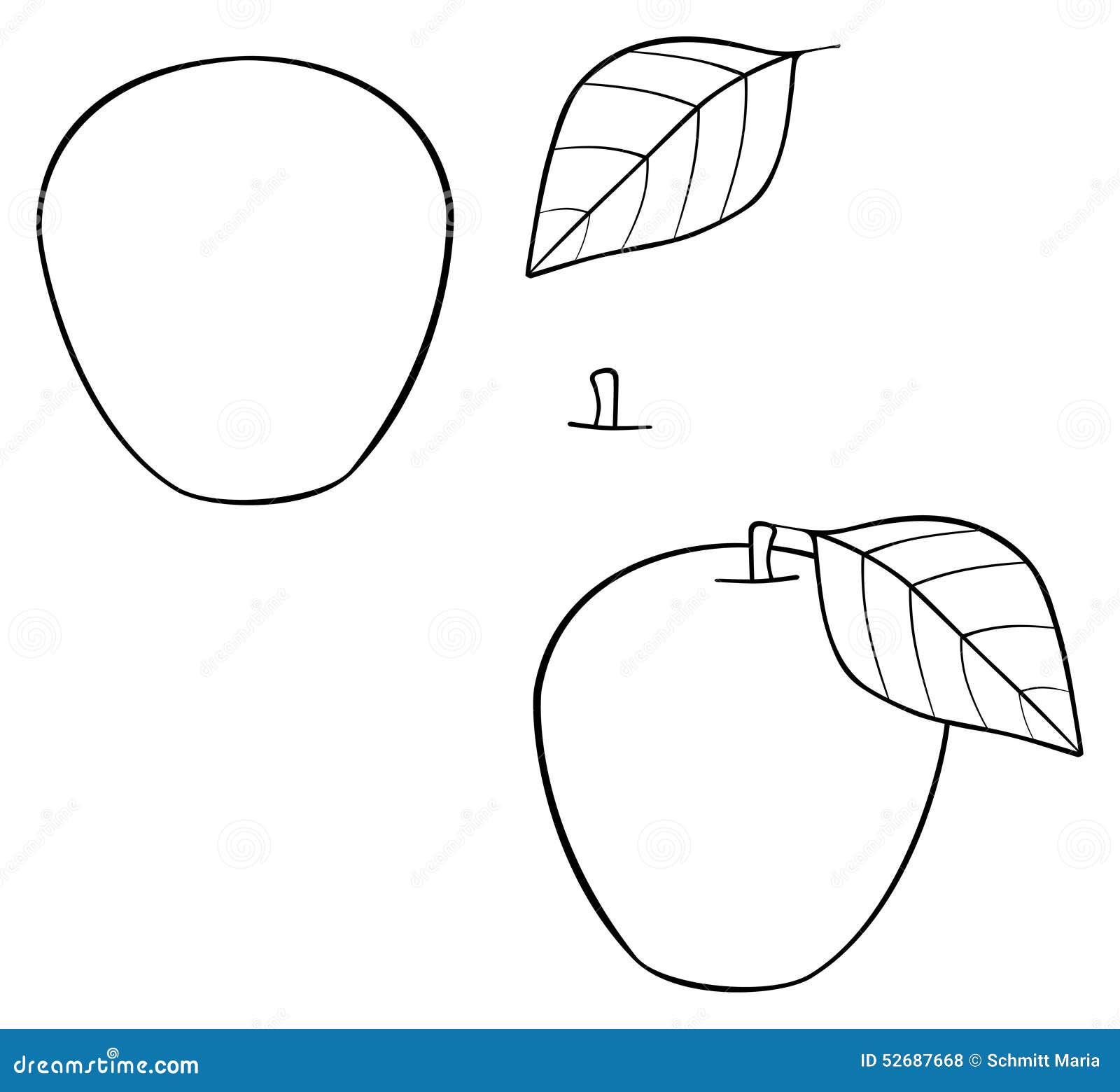 Delightful Garden - Nice Construct Apple with a Leaf Stock Illustration ...