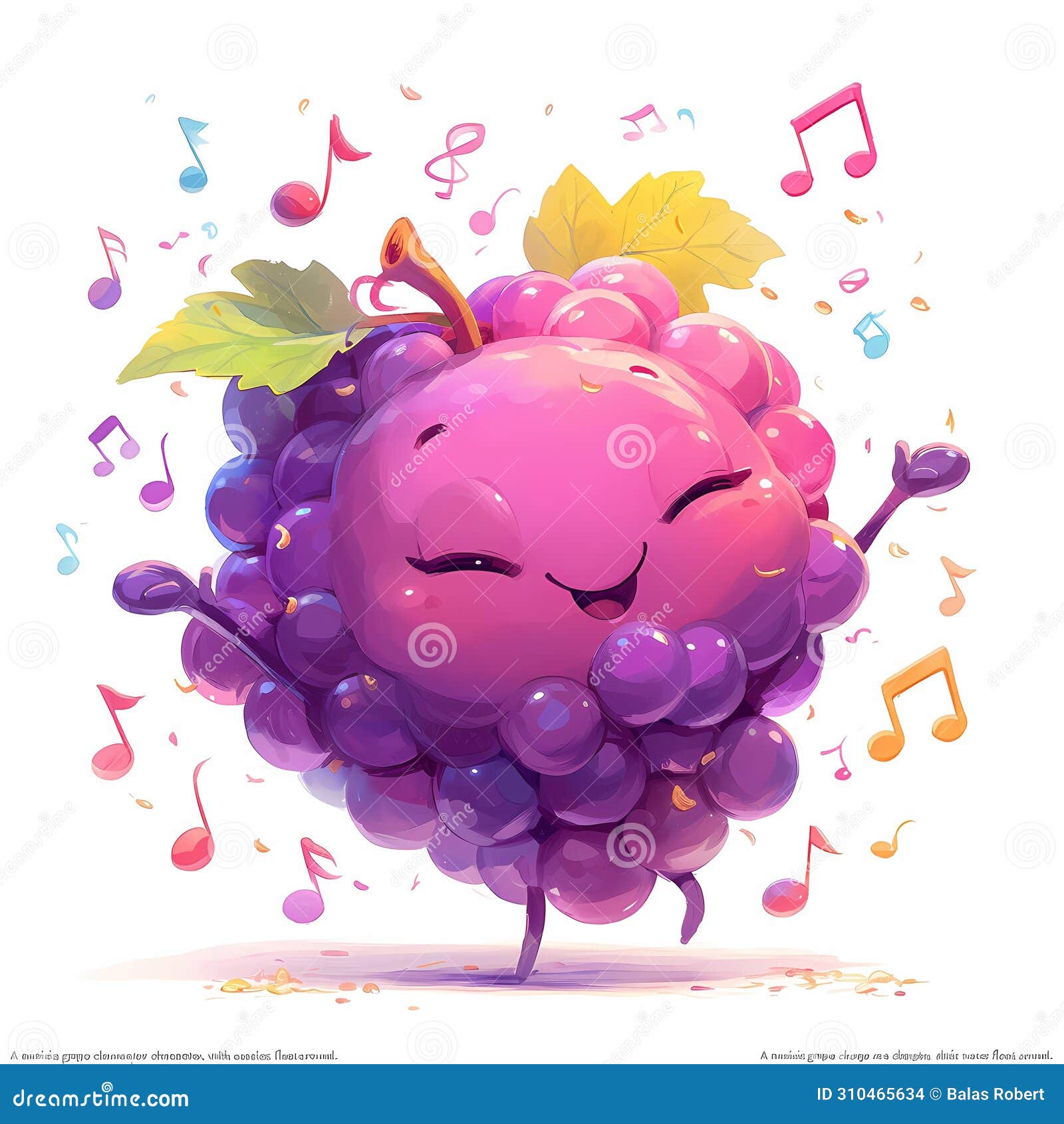 Energetic Grape Character stock illustration. Illustration of ...
