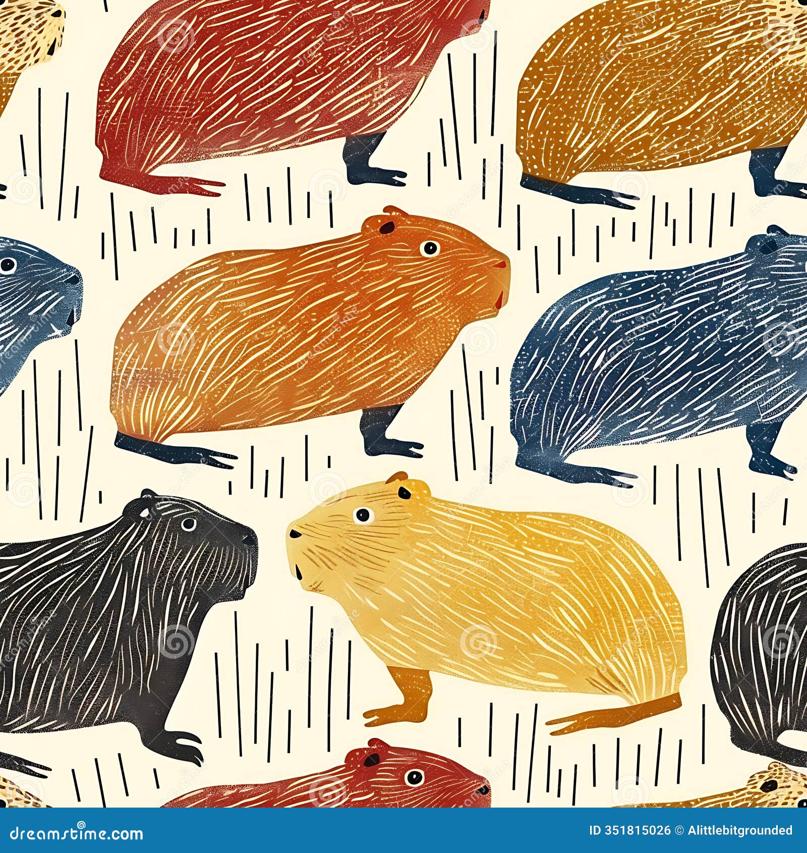 Capybara Pattern - Repeating Pattern and Seamless Tile Stock ...
