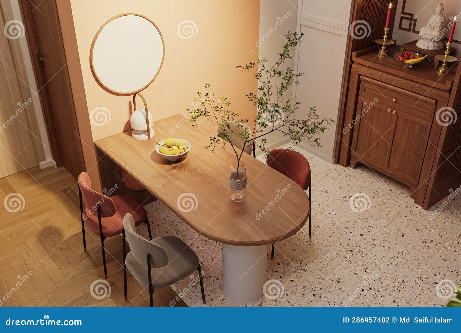 Delightful and Naturalistic Interior Design into Minimalist Dining ...