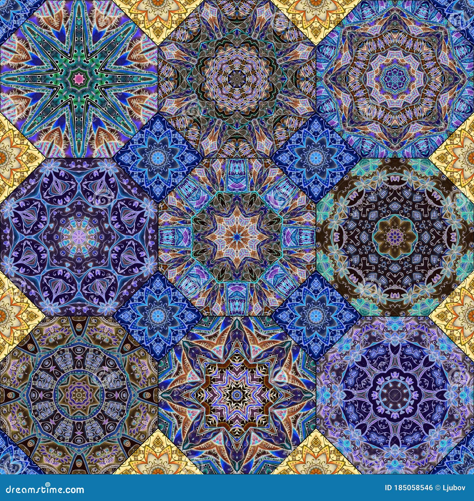 Set Of Octagonal And Square Patterns. Cartoon Vector | CartoonDealer ...