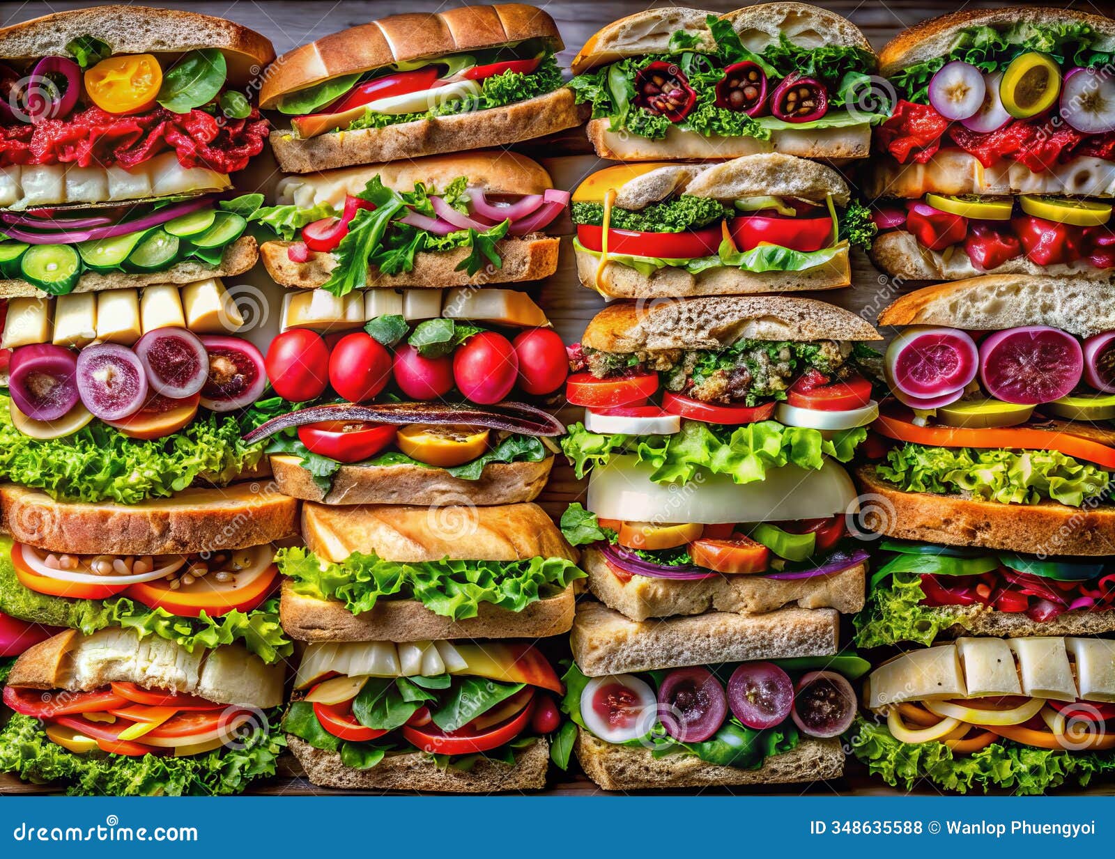 Delightful Sandwich Patterns: a Colorful Collection of Food ...