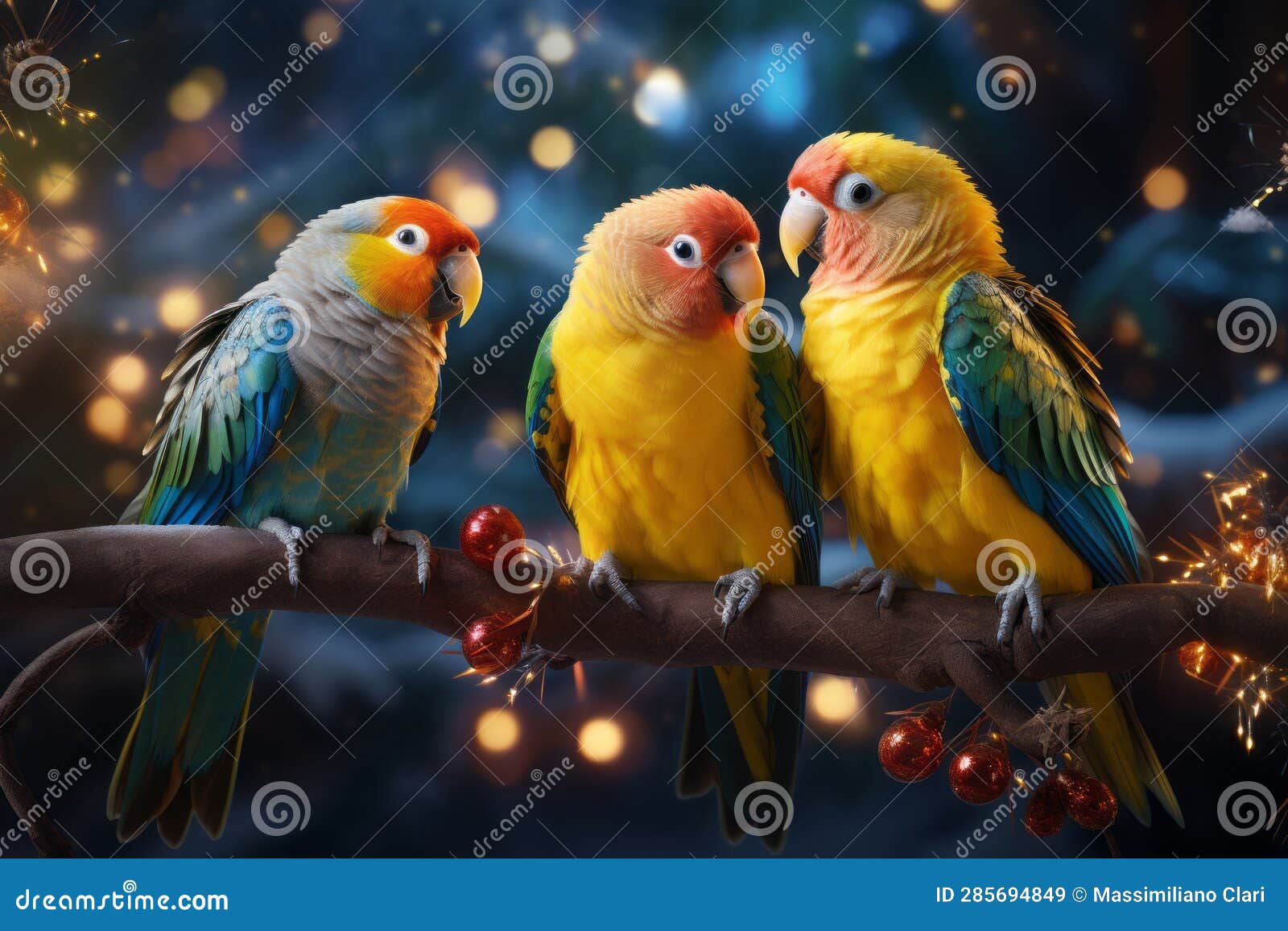 A Delightful Scene Featuring Singing Pets, Like Parrots, Budgies, and ...