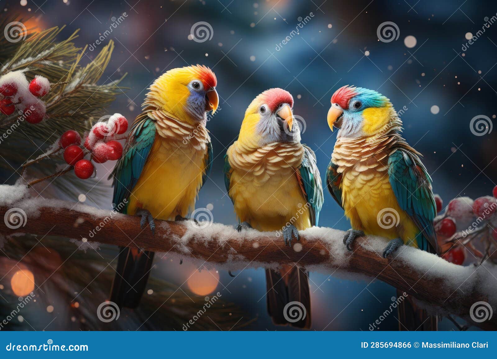 A Delightful Scene Featuring Singing Pets, Like Parrots, Budgies, and ...