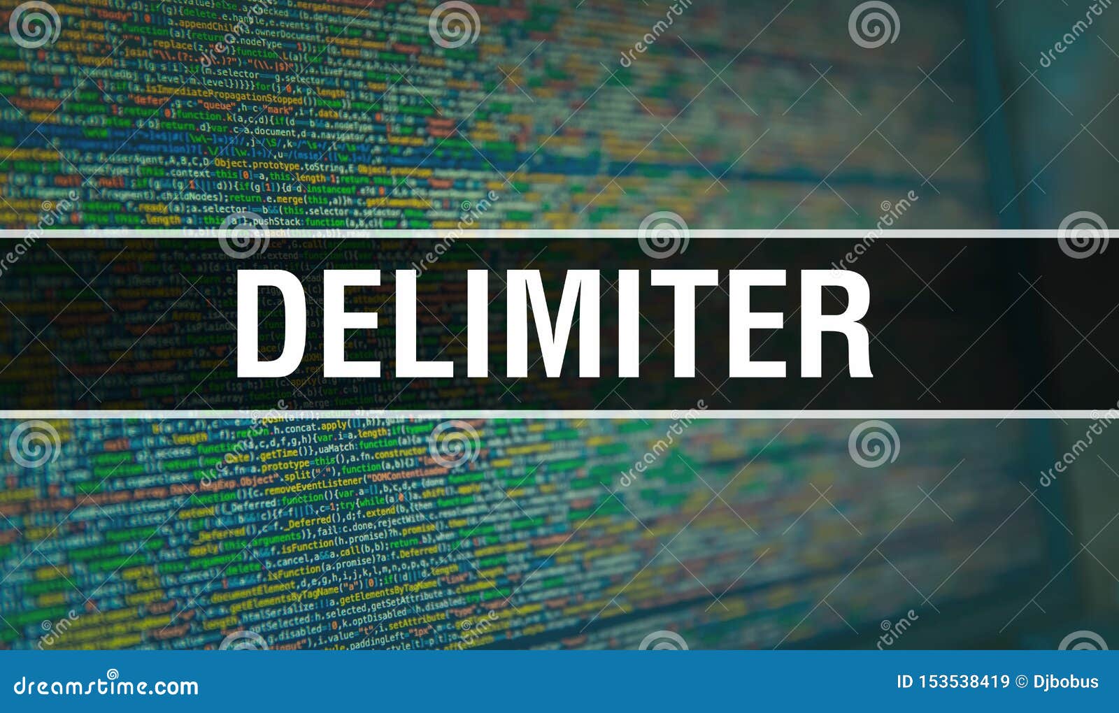 Delimiter With Binary Code Digital Technology Background. Abstract ...