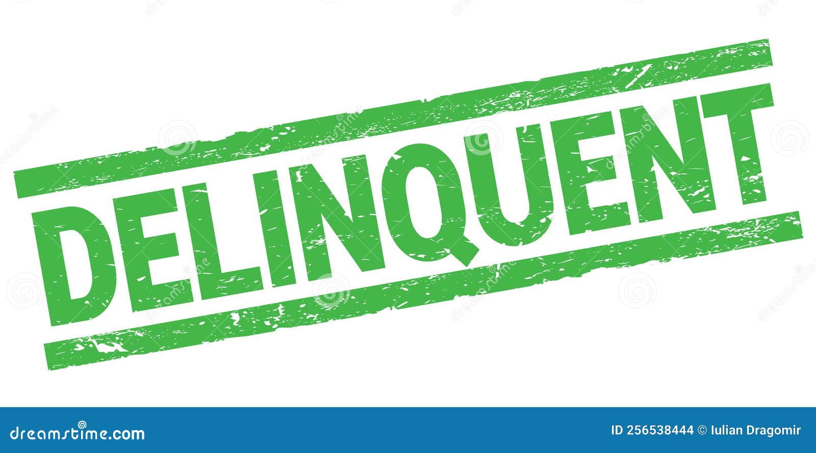 DELINQUENT Text on Green Rectangle Stamp Sign Stock Illustration ...