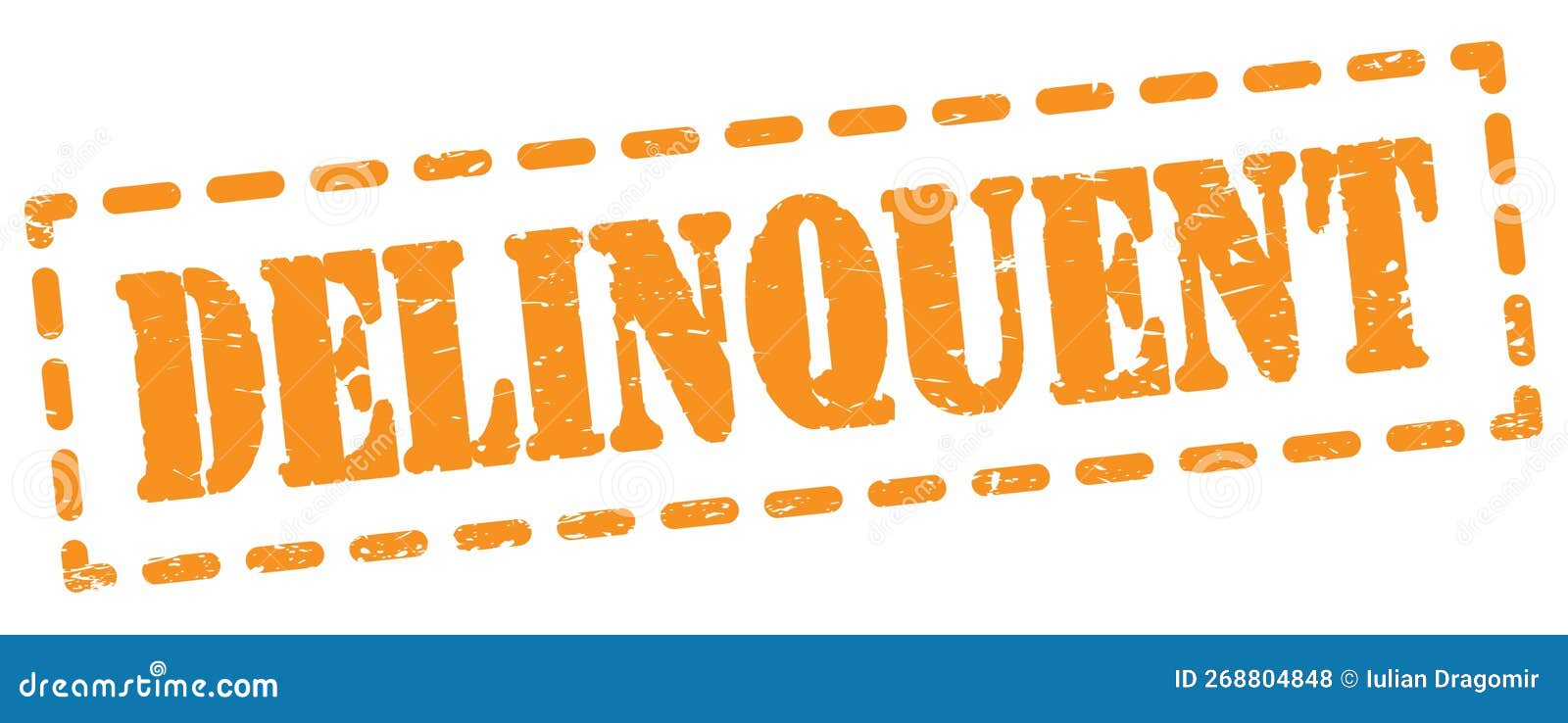 DELINQUENT Text Written on Orange Stamp Sign Stock Illustration ...