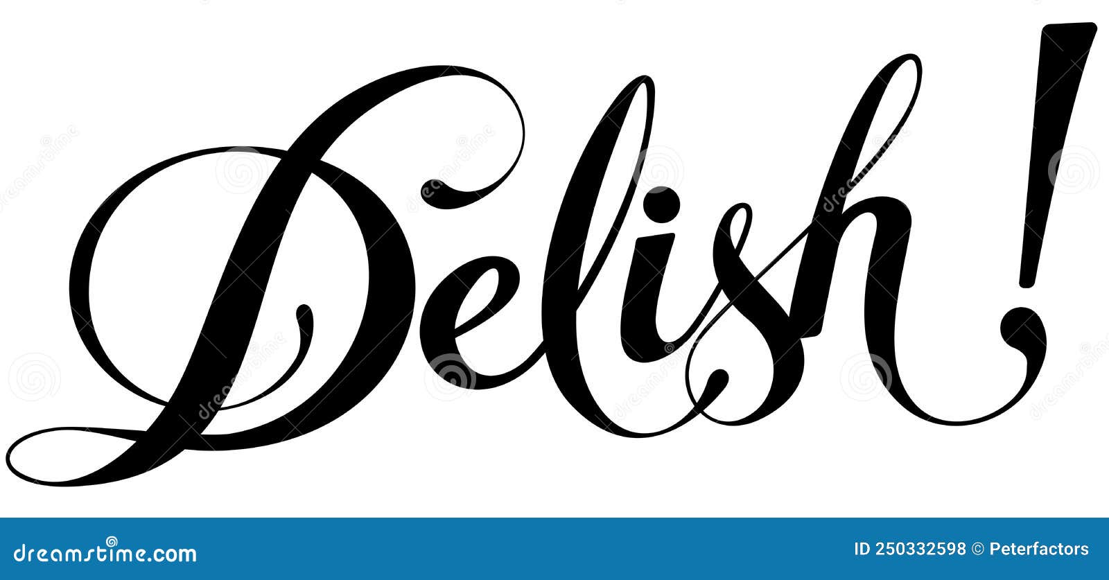 Delish! - Custom Calligraphy Text Stock Vector - Illustration of script ...