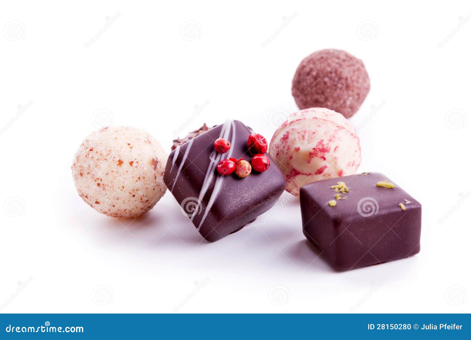 Delisious Sweet Praline Collection Mixed Isolated Stock Photo - Image ...