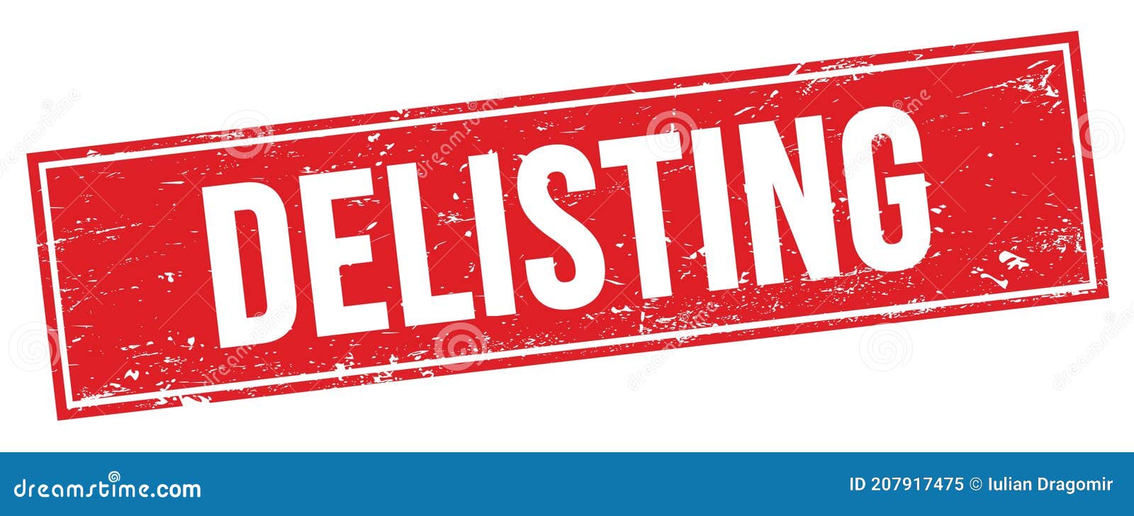 DELISTING Text on Red Grungy Rectangle Stamp Stock Illustration ...