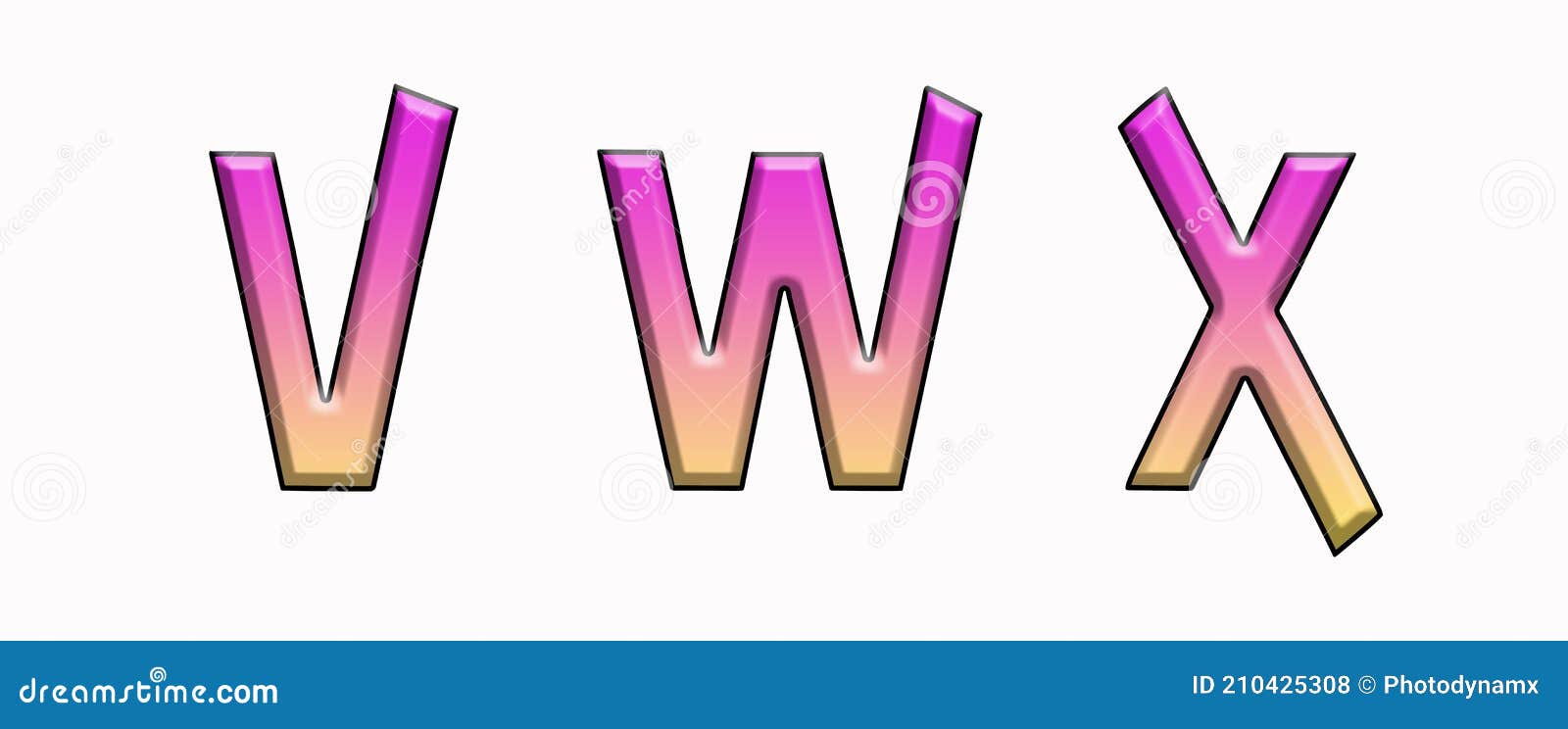 Delittle Chromatic English Fonts Gradient Sans Serif Alphabet Letters ...