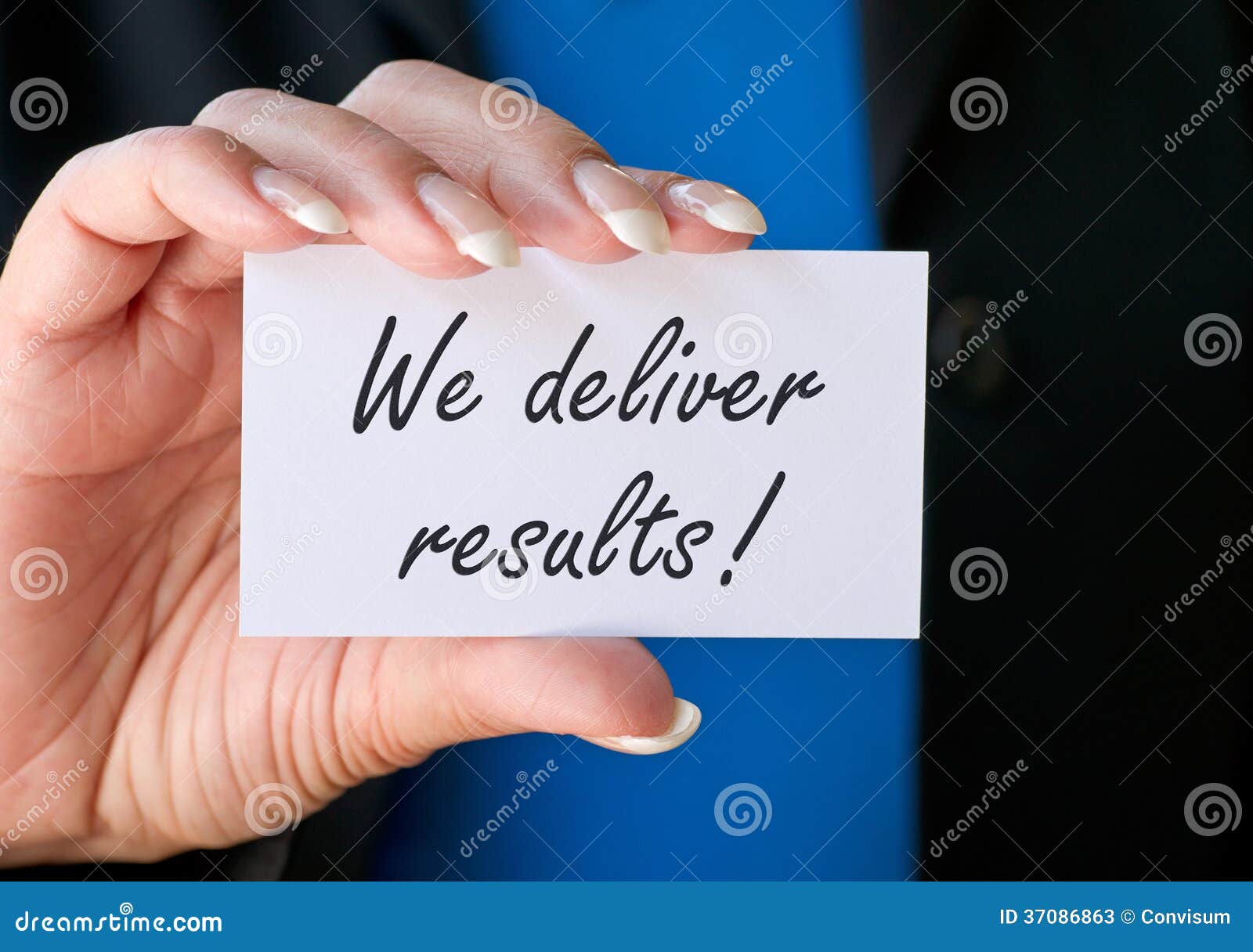 We deliver results stock image. Image of card, copy, industry - 37086863