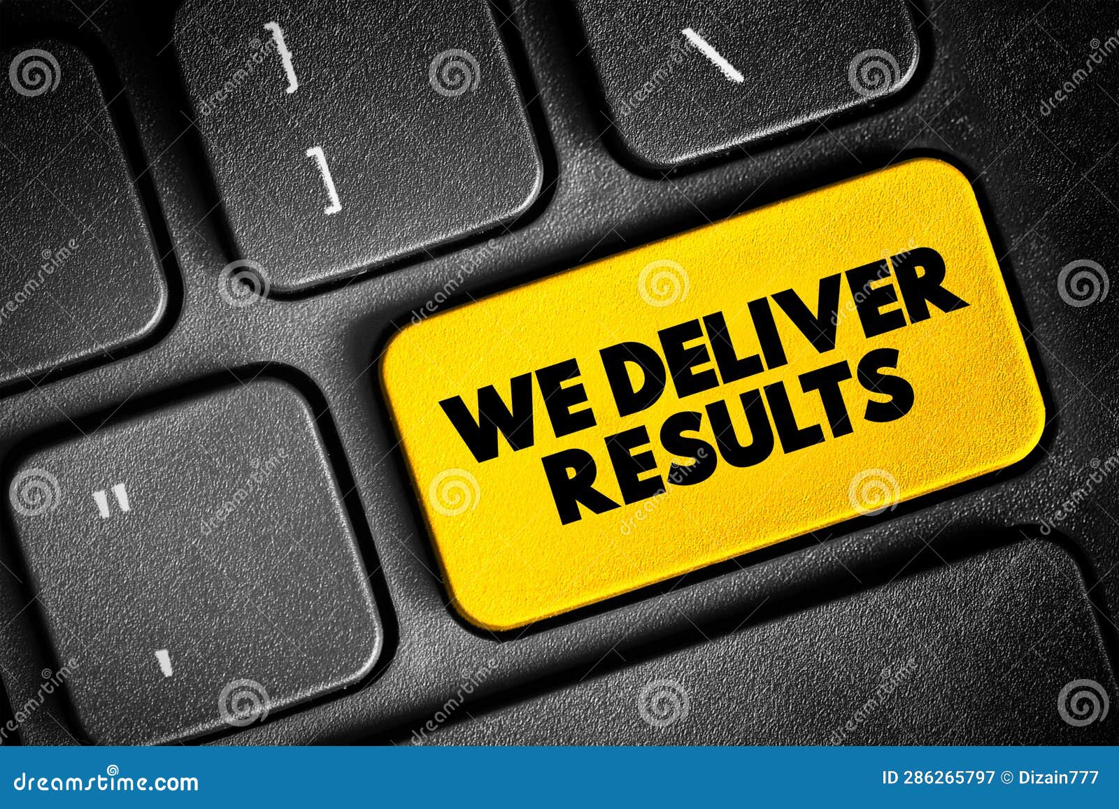 We Deliver Results Text Button on Keyboard, Concept Background Stock ...