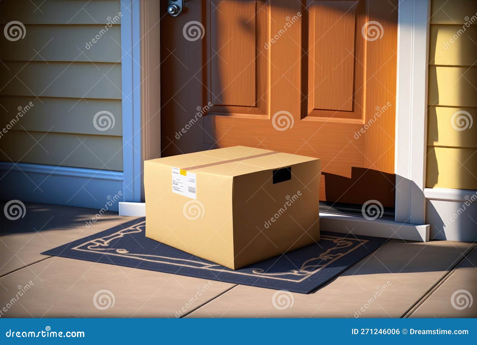 DeliverEase. Online Purchase Delivery Box at the Door. Generative Ai Stock Illustration ...