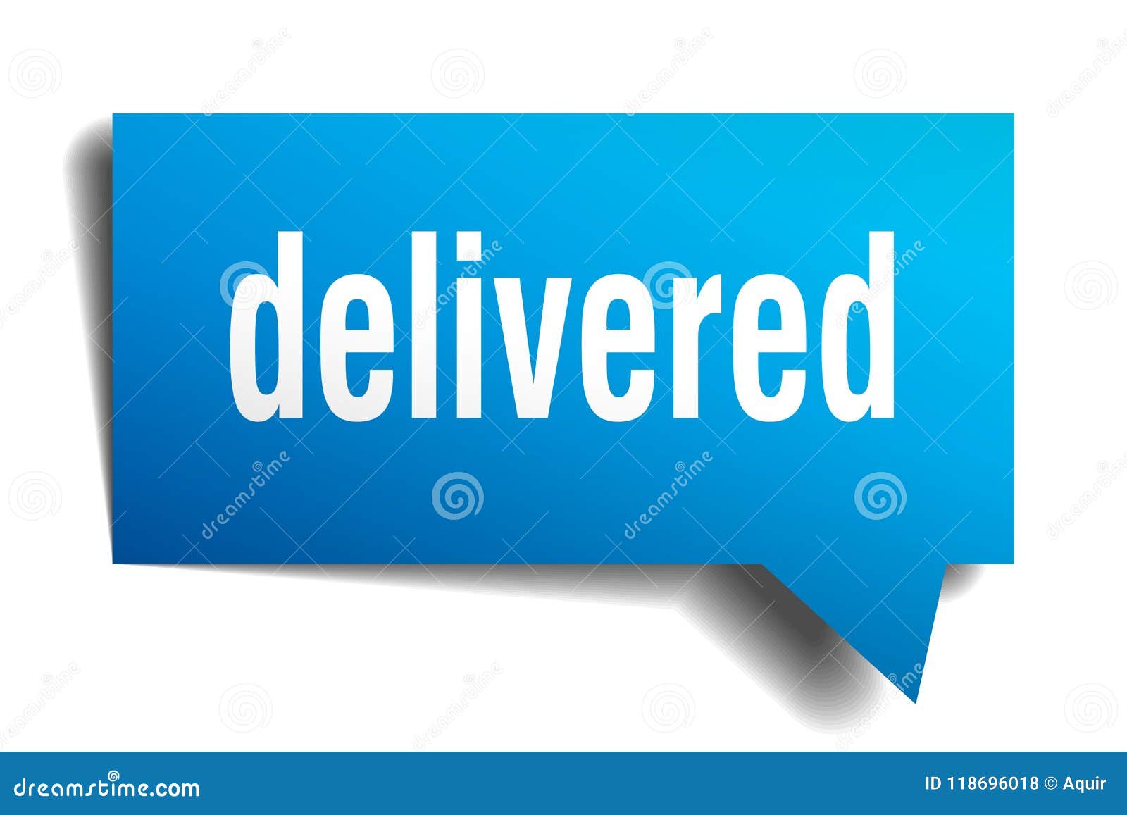 Delivered Blue 3d Speech Bubble Stock Vector - Illustration of button ...