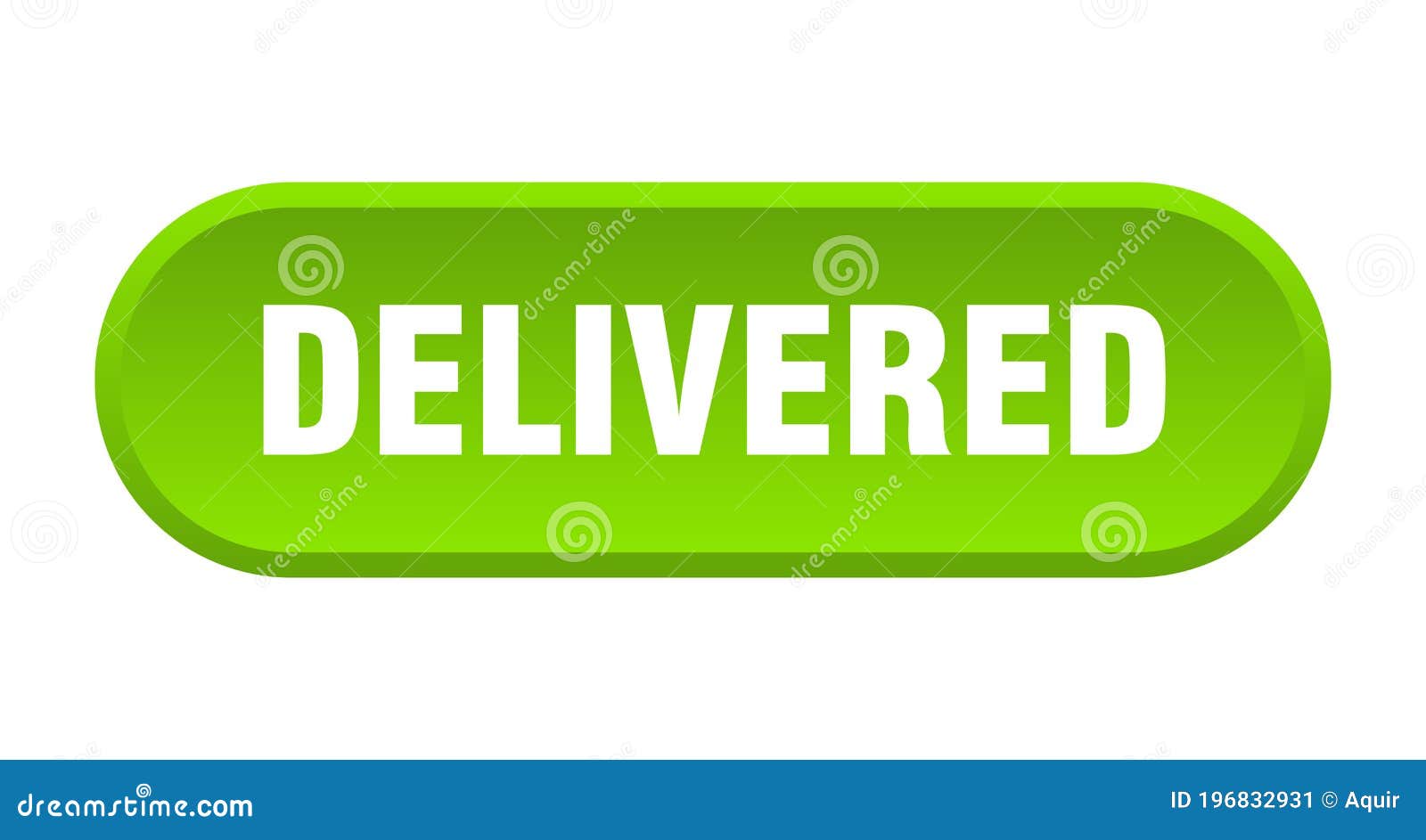 Delivered button stock vector. Illustration of green - 196832931