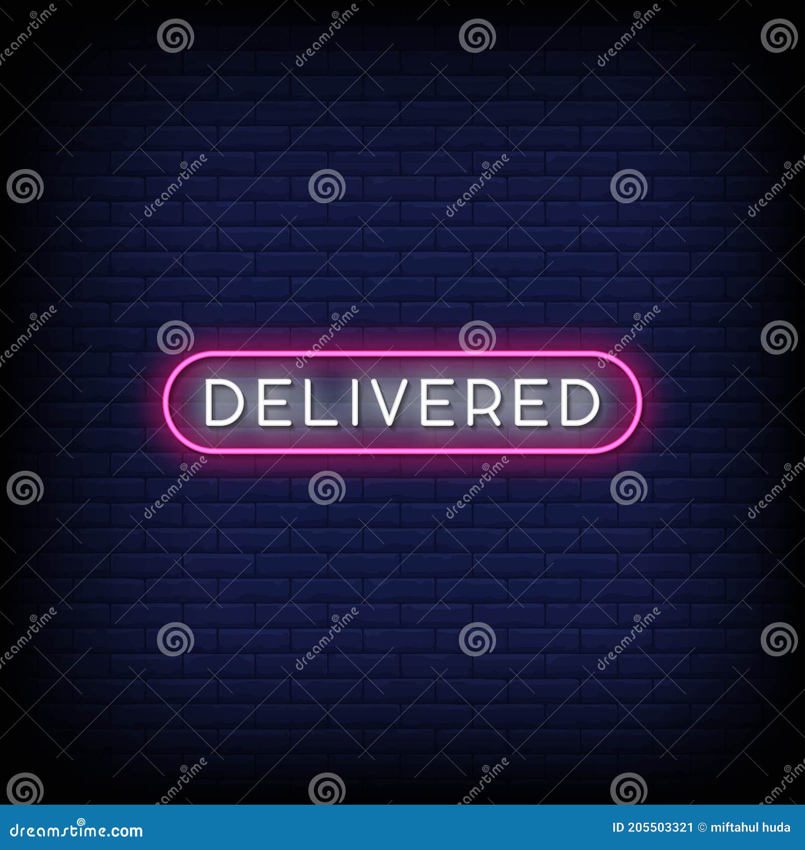 Delivered Neon Signs Style Text Vector Stock Vector - Illustration of ...