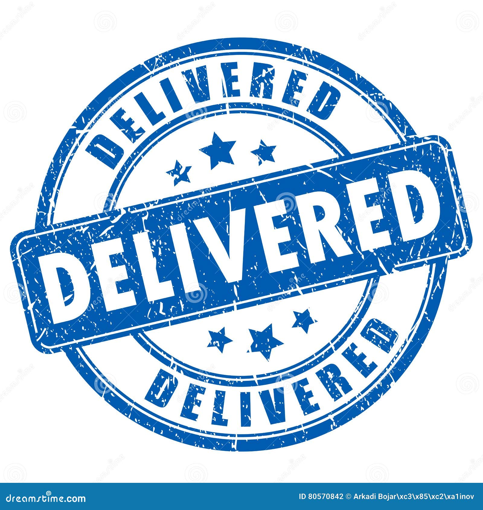 Delivered rubber stamp stock vector. Illustration of marketing - 80570842