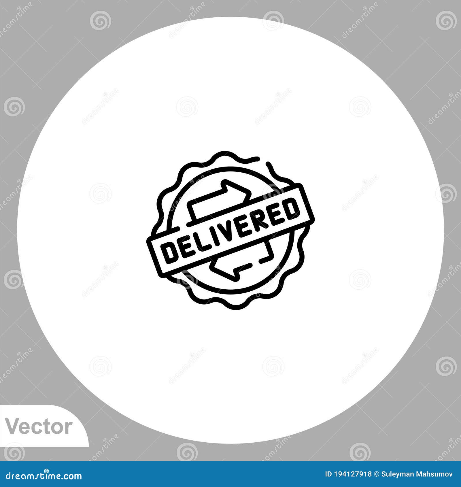 Delivered Vector Icon Sign Symbol Stock Vector - Illustration of ...
