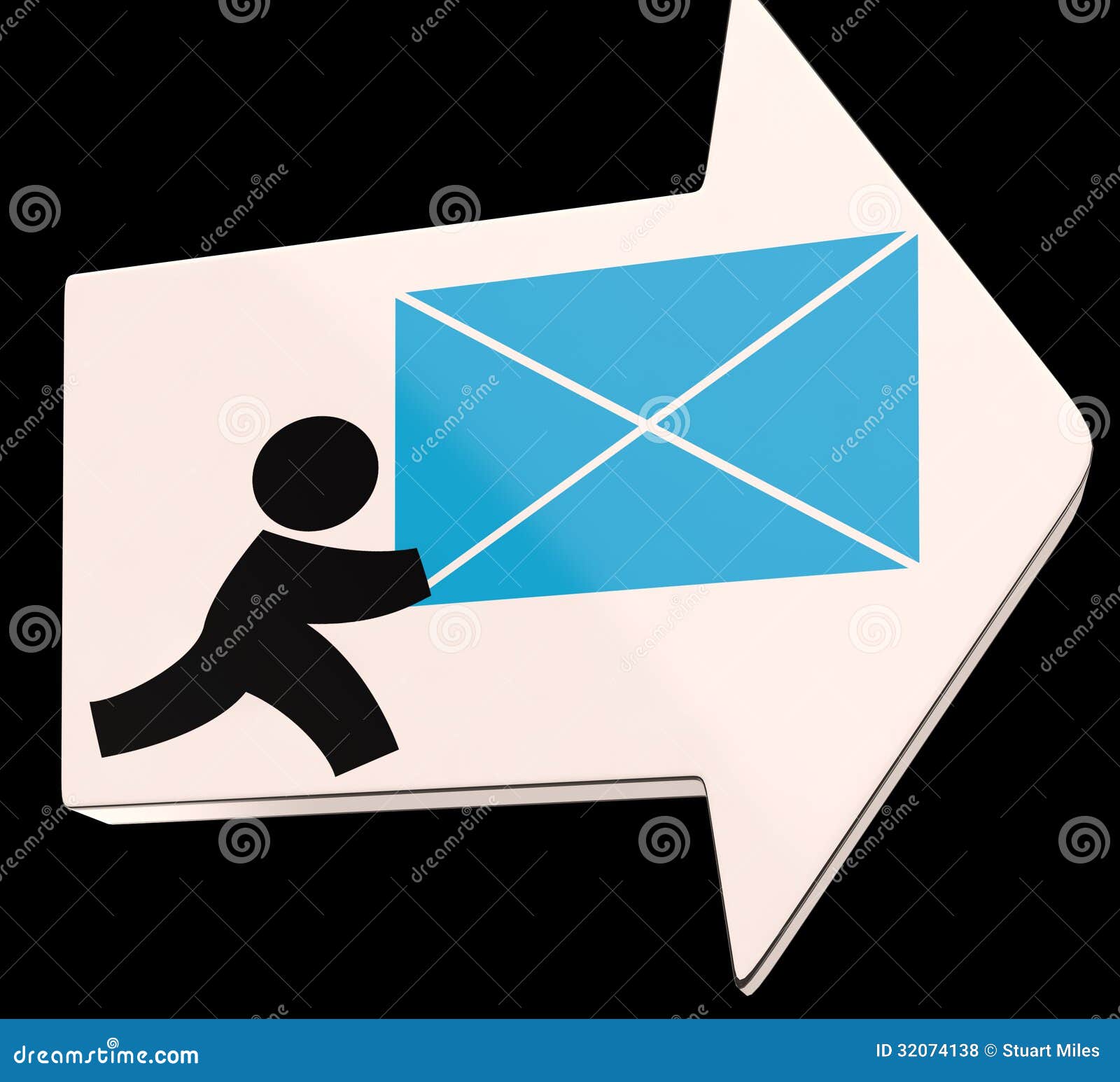 Delivering Mail Arrow Shows Express Delivery Stock Illustration ...