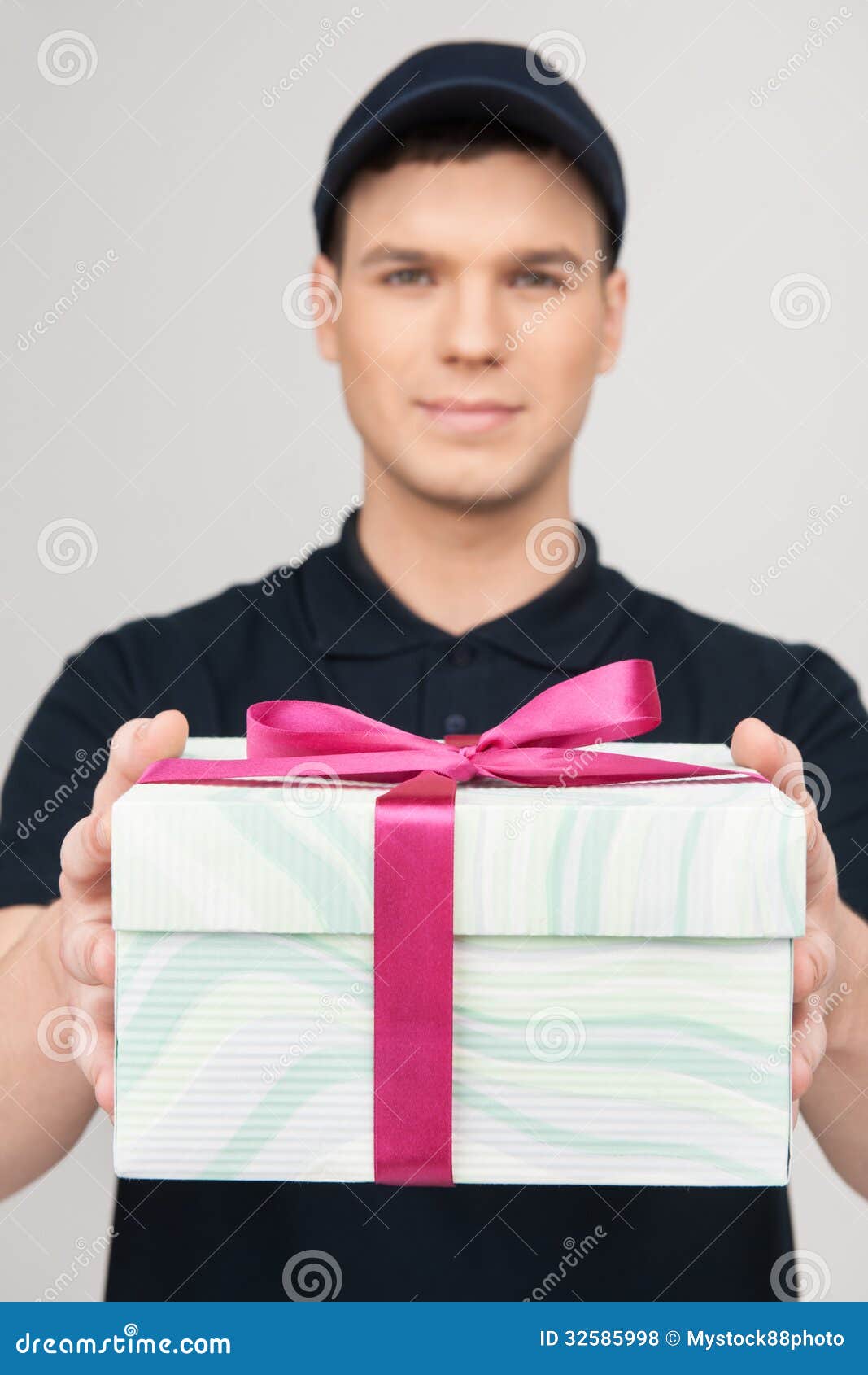 Delivering a present. stock photo. Image of messenger - 32585998