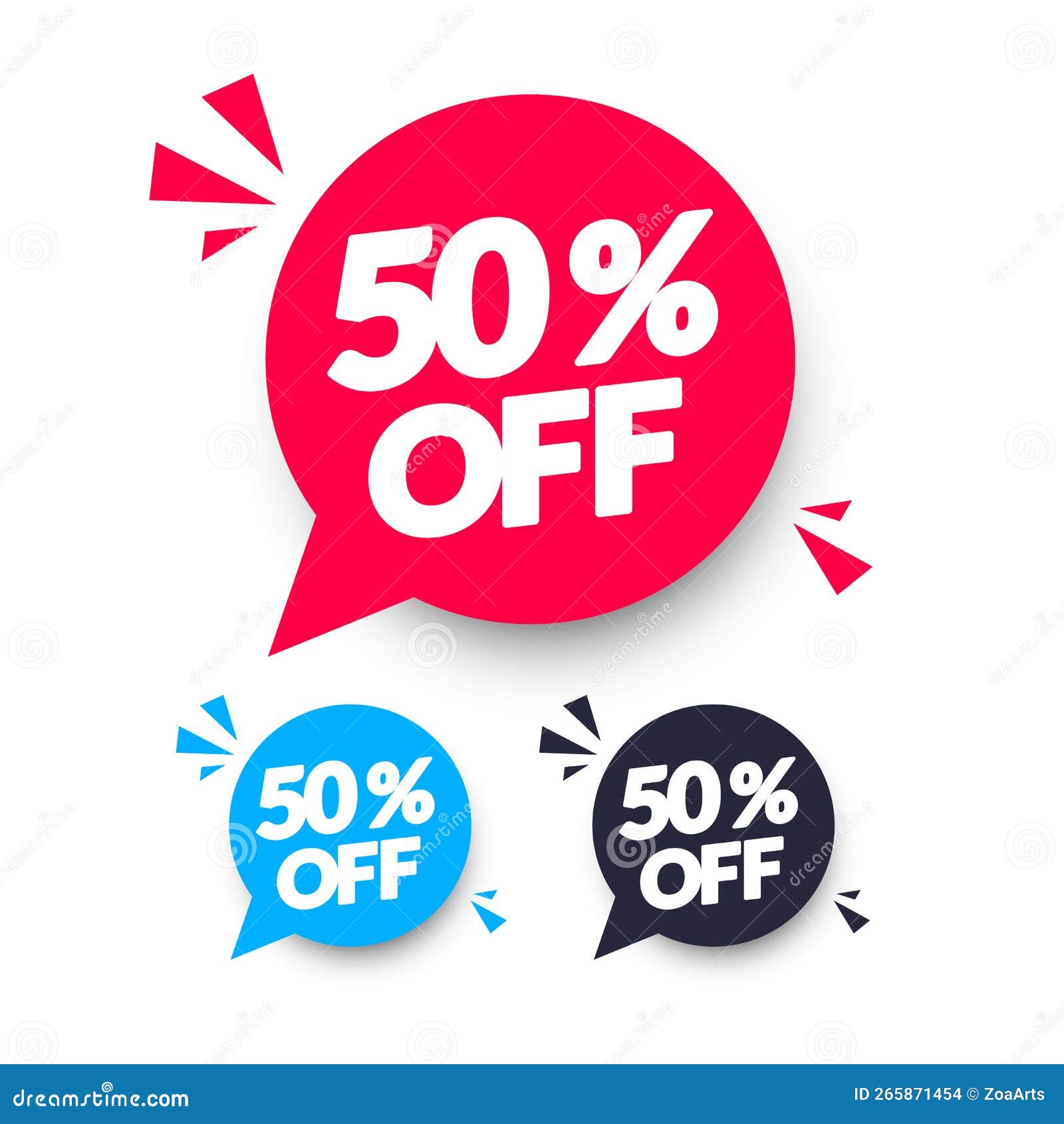 Modern Speech Bubble Set with Text 50 Percent Off Stock Vector ...