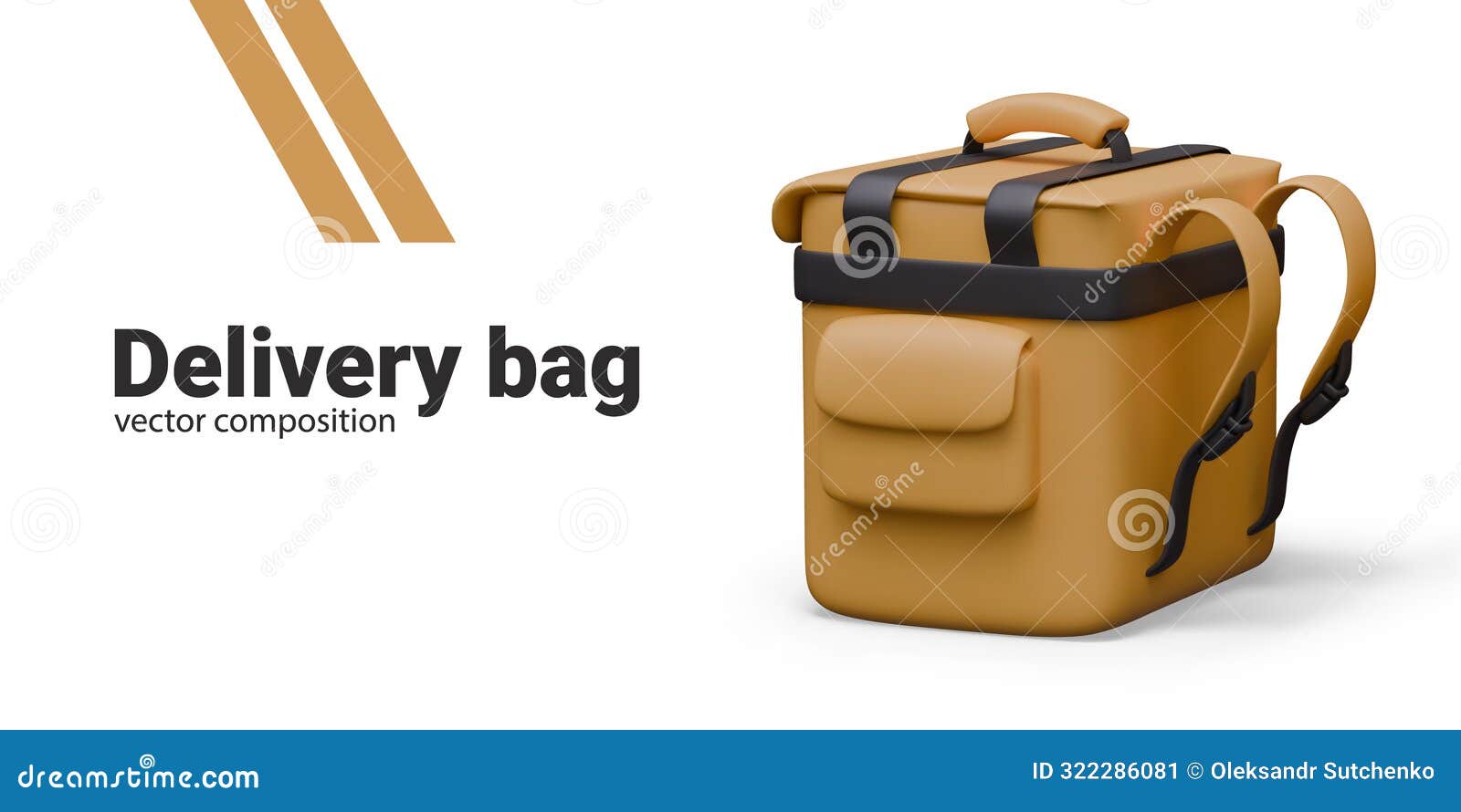 Delivery Bag. Rectangular Box, Thermal Backpack for Transporting Cold ...