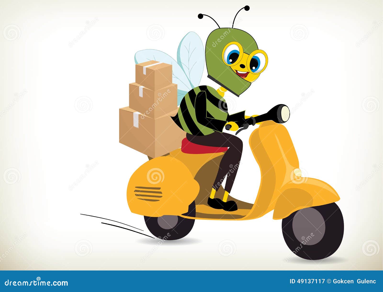 Delivery Bee stock vector. Illustration of deliver, pizzeria - 49137117