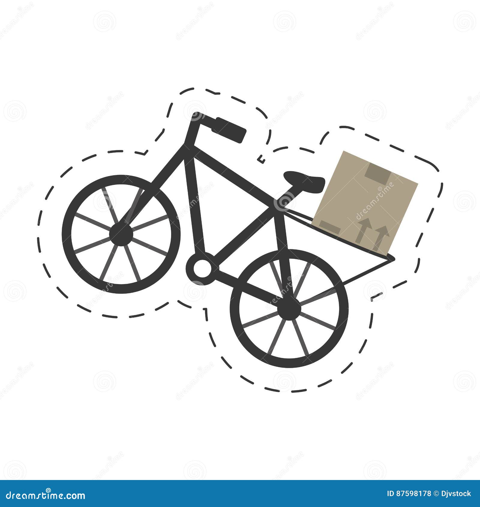 Delivery Bicycle Box Transport Stock Illustration - Illustration of ...