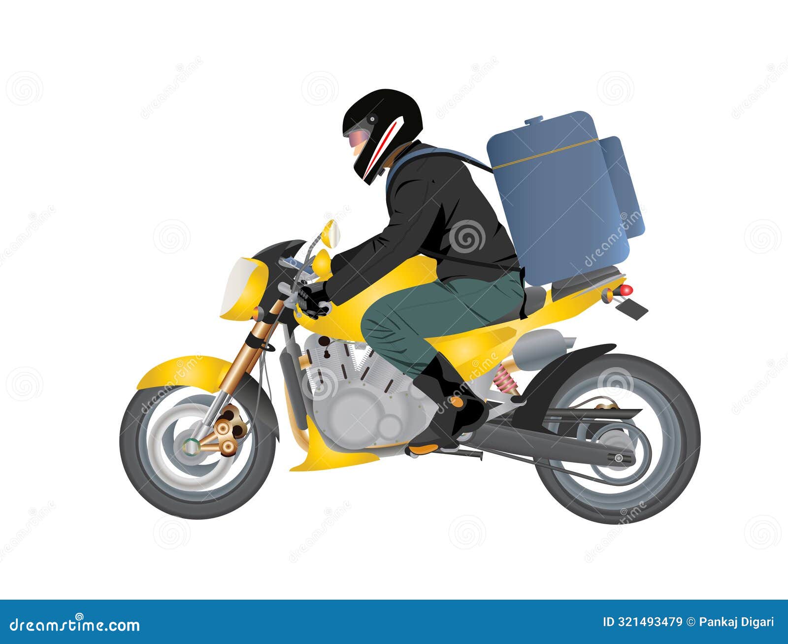 Vector Illustration of Parcel Delivery Service by Two-Wheeler Stock ...