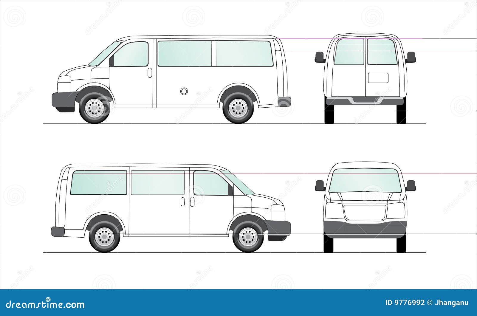 Delivery Blank White Van Illustration Stock Photography - Image: 9776992